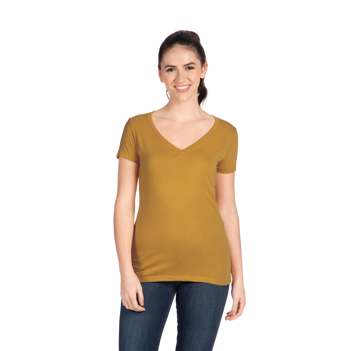 Next Level 1540 Women's Ideal V-Neck T-Shirt (Antique Gold) – Wholesale ...