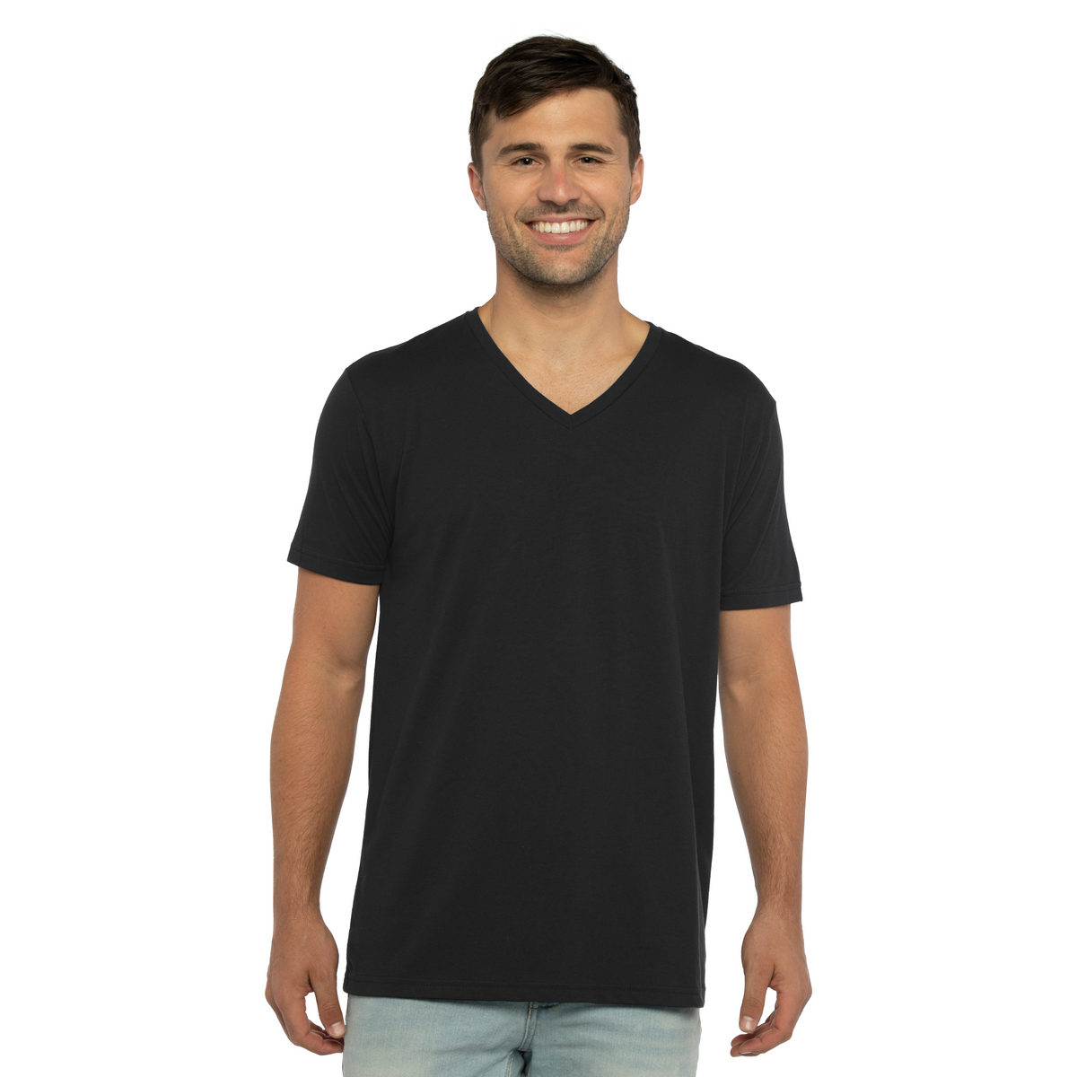 Next Level 6440 Unisex Sueded V-Neck T-Shirt (Black) – Wholesale Printables