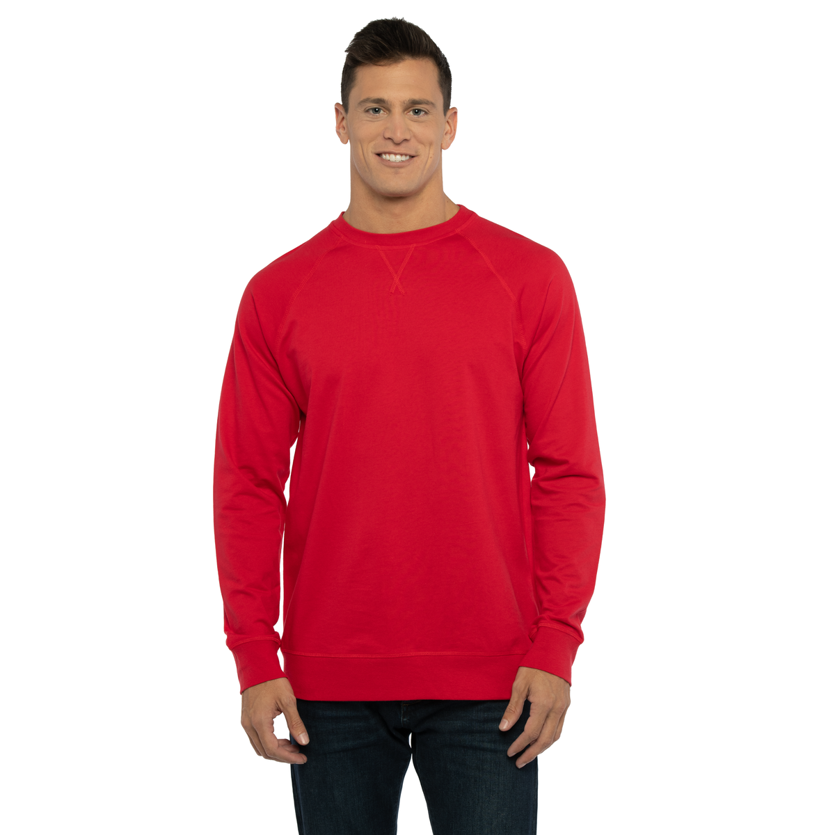 Next Level 9000 Unisex Laguna Raglan Sweatshirt (Red) – Wholesale ...