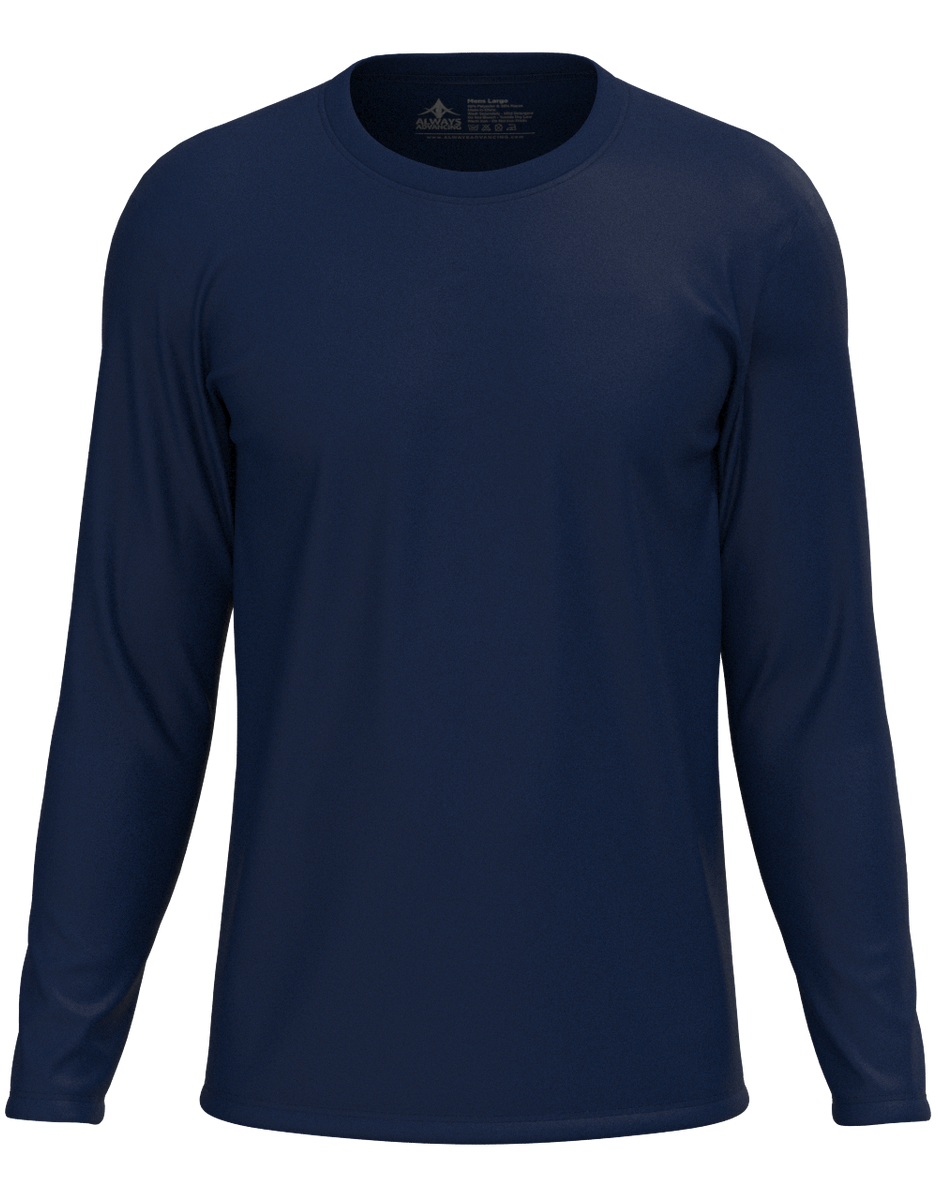 Always Advancing 65% Cotton/35% Poly Adult Long Sleeve Crew Tee (Navy ...