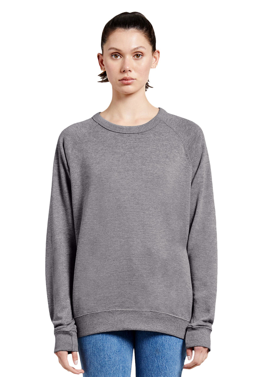 Lane Seven LS13004 French Terry Raglan Crewneck (Graphite Heather ...